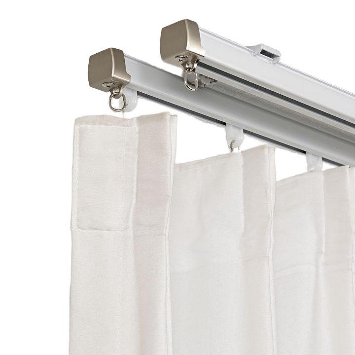 KBR Heavy-Duty 3m Double Ceiling Curtain Track Sliding L-U Shape ...