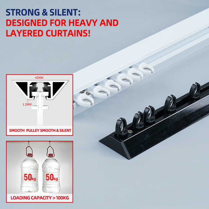 Aluminum V-Shape Curtain Rail Bracket - Eco-Friendly & Easy Install