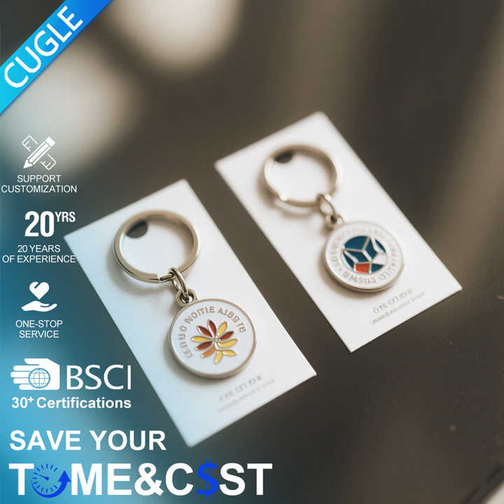 Metal Key Rings Personalized Your Own Logo Custom 3D Letter Logo Silver ...