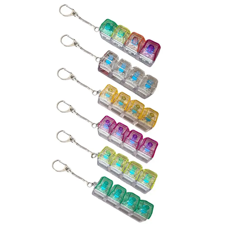 4 Keys Mechanical Keyboard Axis Tester Keychain Stress Relief Clicker ...