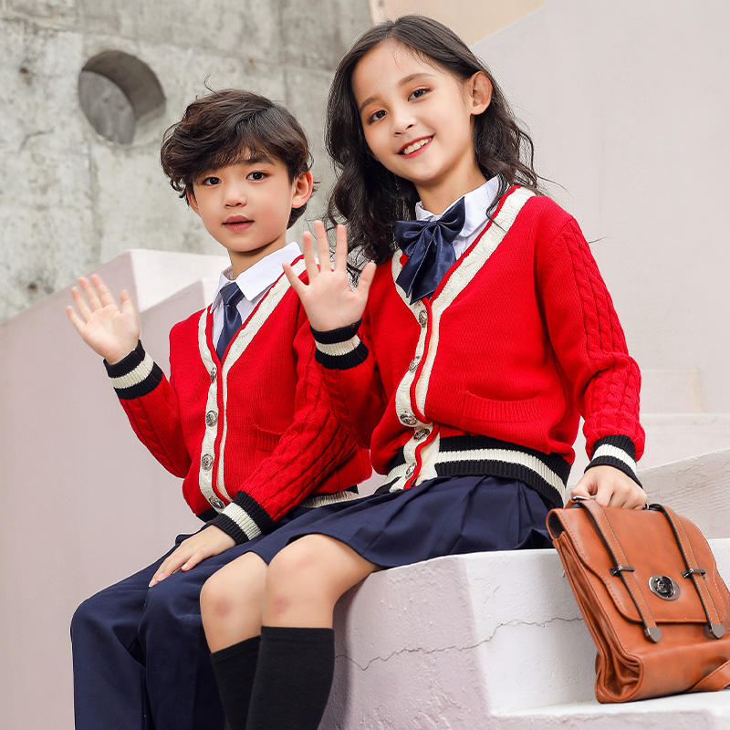 Custom Design Kids School Cardigan Sweaters by YW Garment