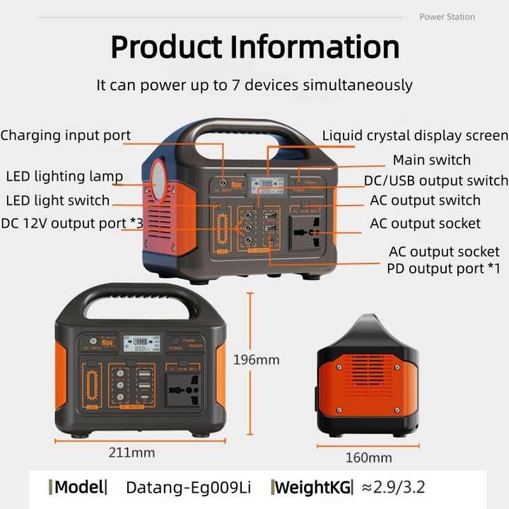 300W Portable Power Station Pure Sine Wave Power Bank Outdoor Power ...