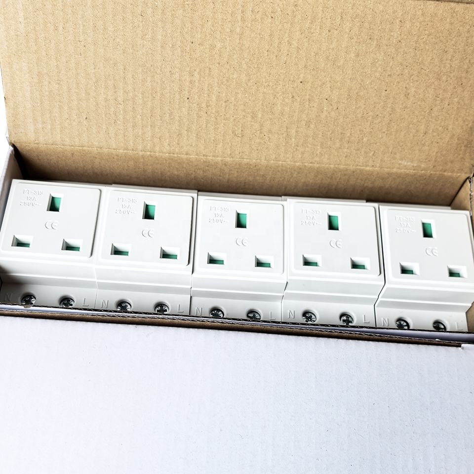 PT-313 UK Standard Din Rail 13A Socket - Commercial Use White Wall ...