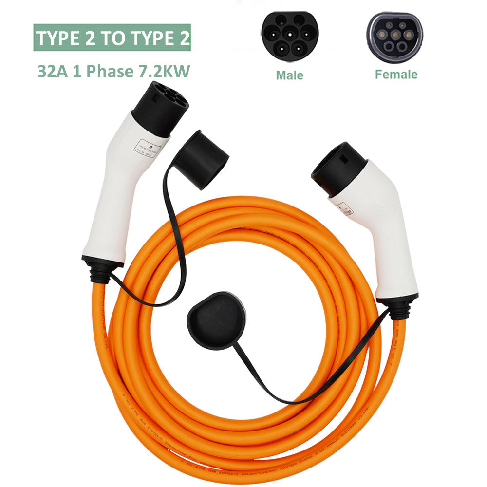 EV Charging Cable Type 2 To Type 2 32a Electric Vehicle Mode 3 7.2kw ...