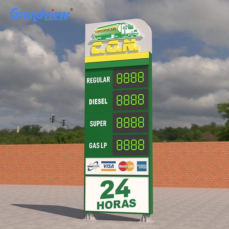 Grandview Stainless Steel Digital Billboards for Gas Stations