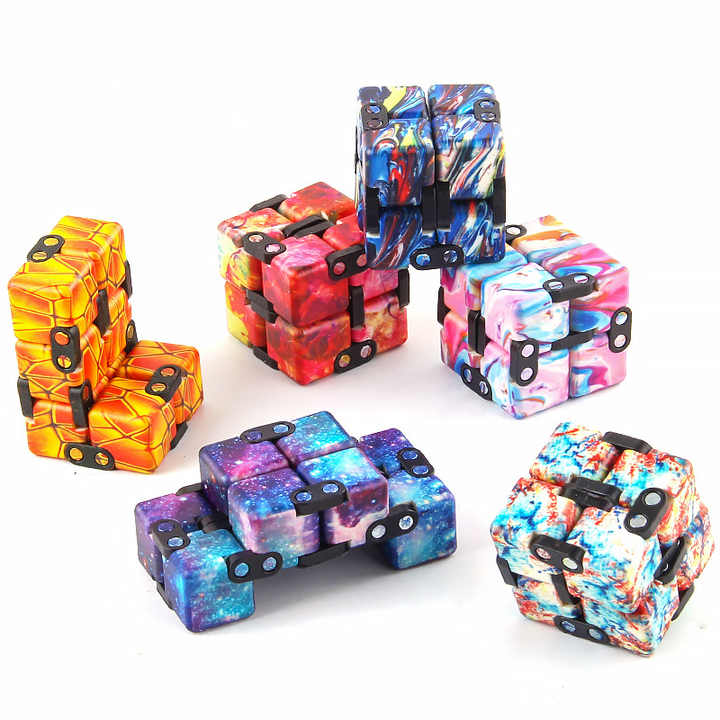 Mini Cube Blocks Desk Toy Magic Sensory Tool Blocks Puzzle Flip Cube ...