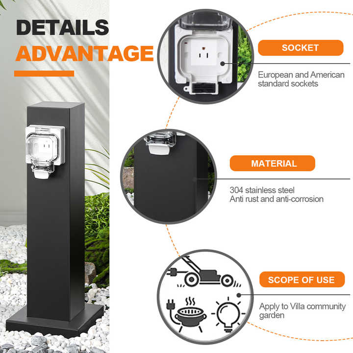 304 Stainless Steel Power Socket Anti rust and Waterproof Can Be ...