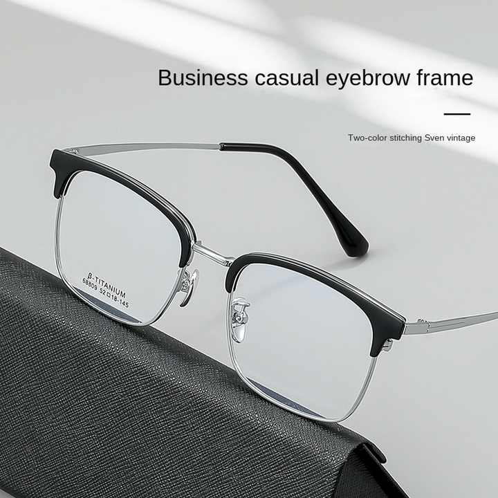 Professional Online Men's Casual Solid Eyeglasses Frames Retro Simple ...