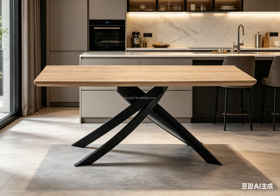Light Luxury Rectangular Curved Leg Table Suitable for Home Restaurant ...