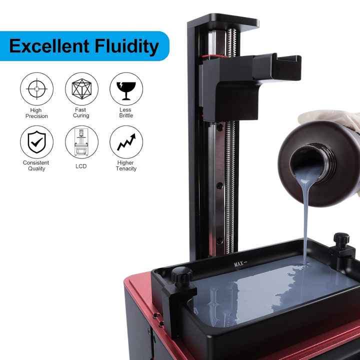ELEGOO 1000g Grey 3D Printer Resin ABS-Like High Toughness & Precision ...