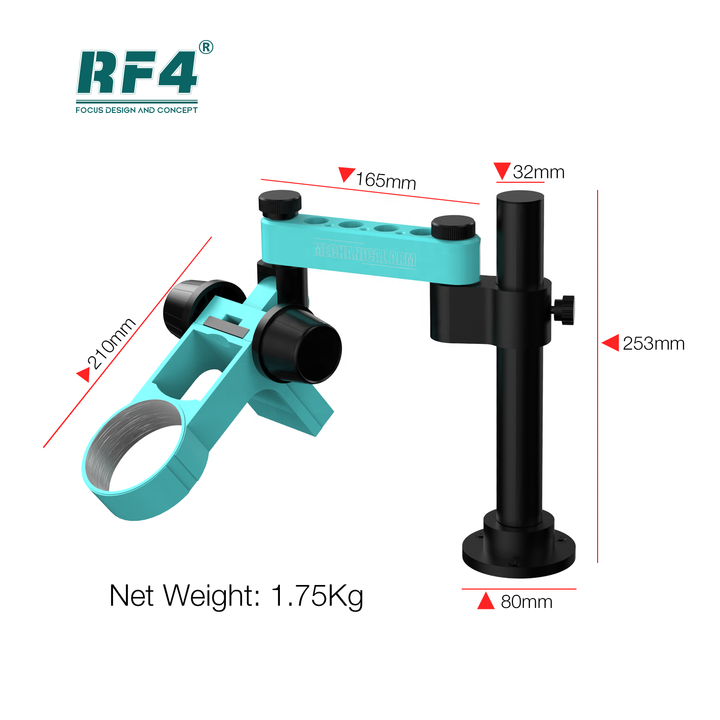 RF4 Long Arm Microscope Stand Microscope Base With Screw Hole Flexible ...