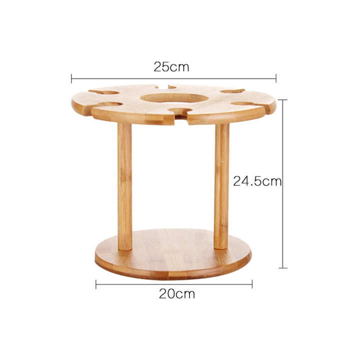 Wine Bottle Holder Glass Cup Rack Wine Organizer Bamboo Stand ...
