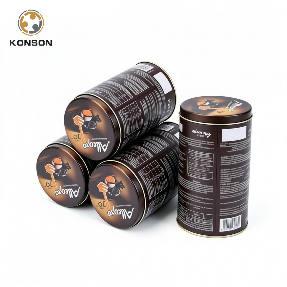 Custom Printed Metal Can Tube Packaging Eco-Friendly Tea Coffee Bean ...