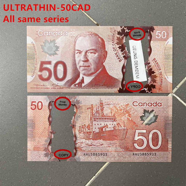 Matte Effect Transparent Movie Polymer Canadian Prop Money