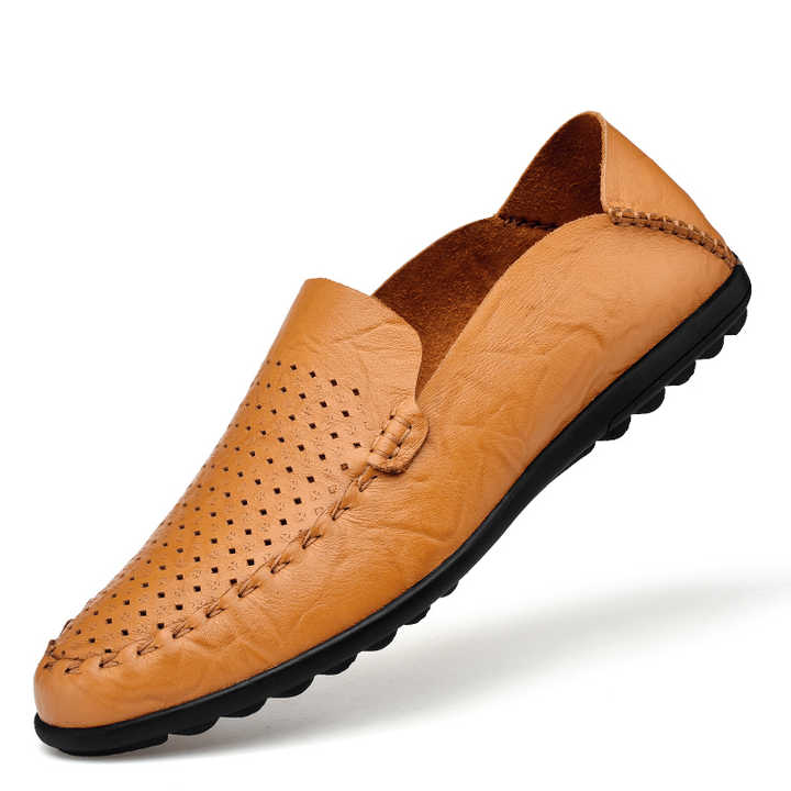 Go Tour Men's High-Quality Leather Leisure One Foot Loafers