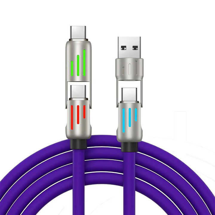 4 in 1 Multi Connectors Charger Rotating USB to Type-C 1.2m Mobile ...