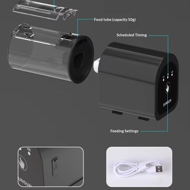 SunSun Desktop Glass Aquarium: Energy-Save, Auto-Feeding, Multi-Light ...