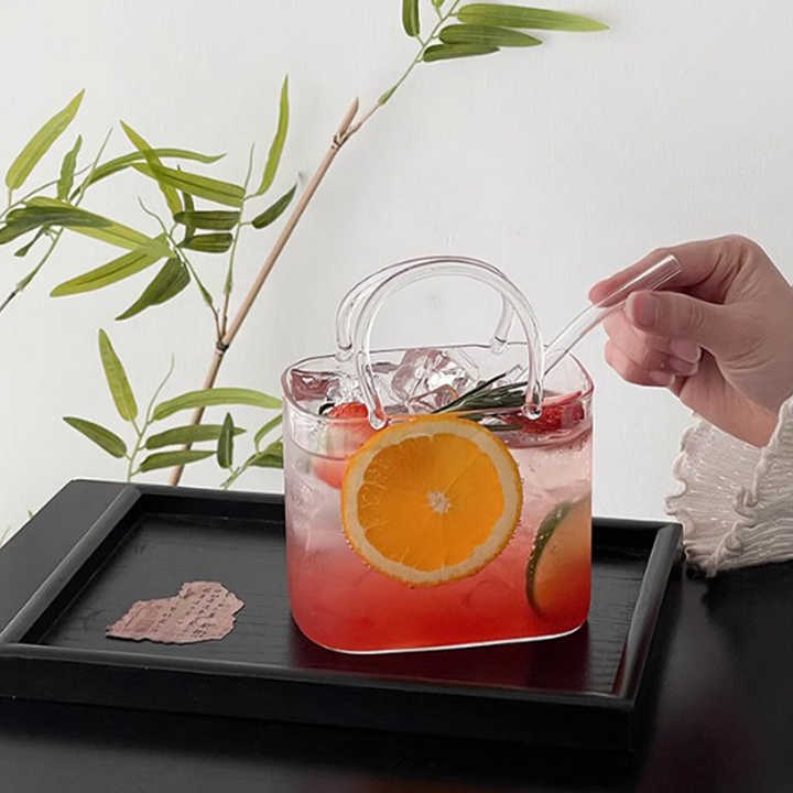 Creative Handbag Glass Purse Drink Bag Purse Shaped Vase