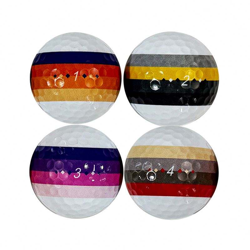 Custom Rainbow Stripes Golf Ball Tournament Urethane Material Soft Ball ...
