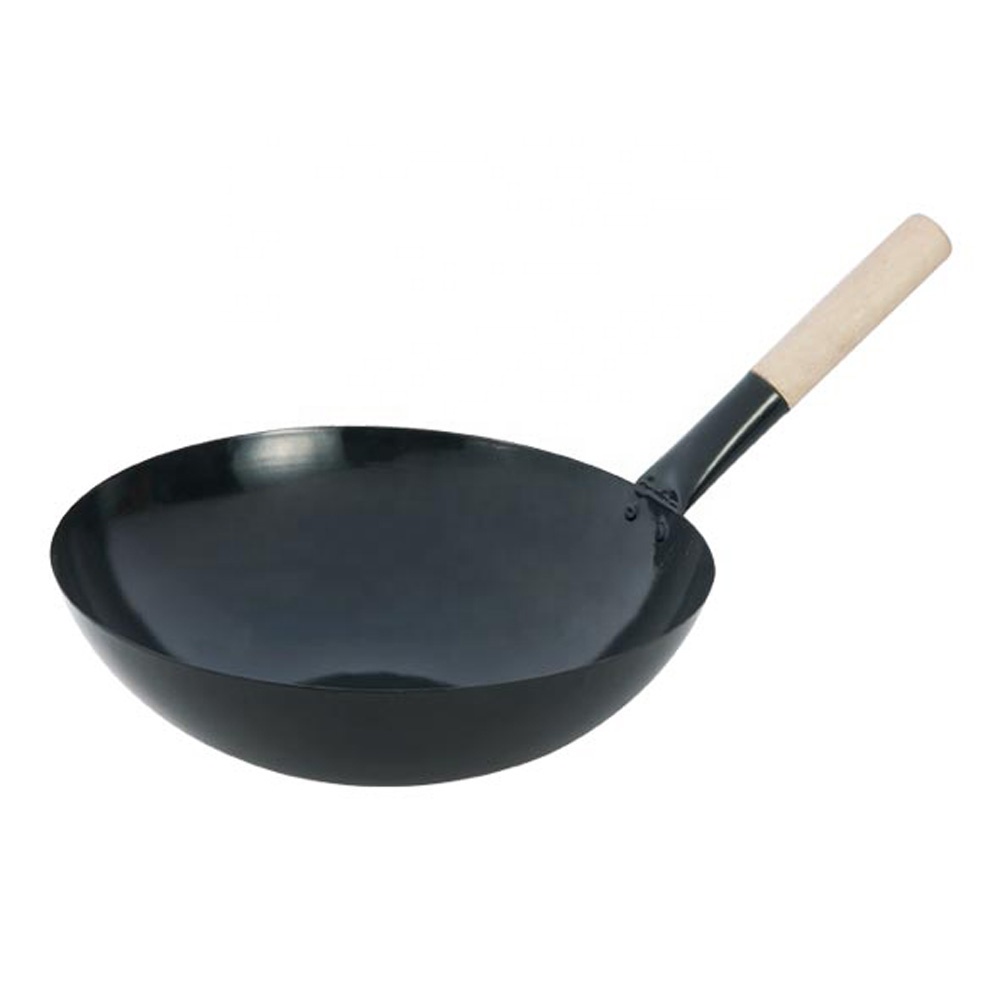 Cast Iron Enamel Wok - 32cm Fry Pan for Healthy Cooking