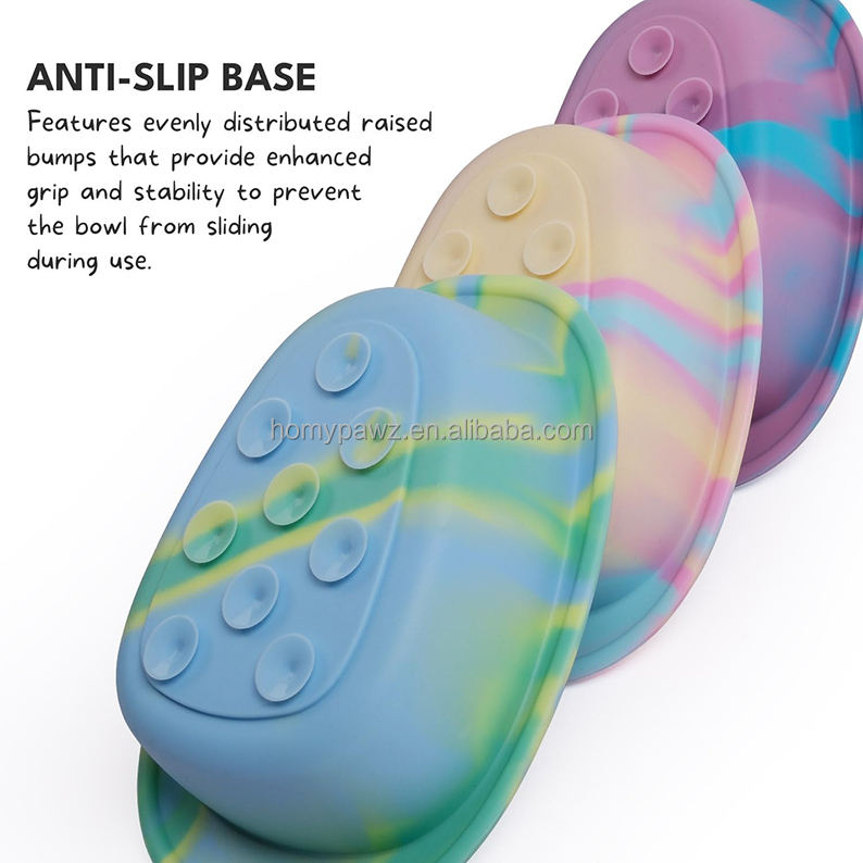 Raised Dots Rainbow Color Easter Egg Shaped BPA-Free Silicone Dog Cat ...
