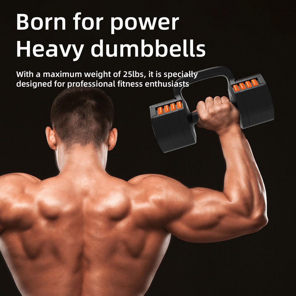 Fast Adjust Handle 25LB Durable Adjustable Dumbbell Set Quick Change ...