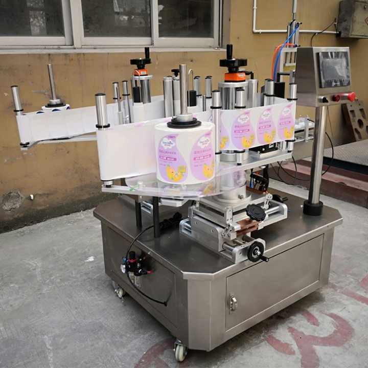 Flat square Bottle Label Applicator Machine Desktop Coffee Bags ...