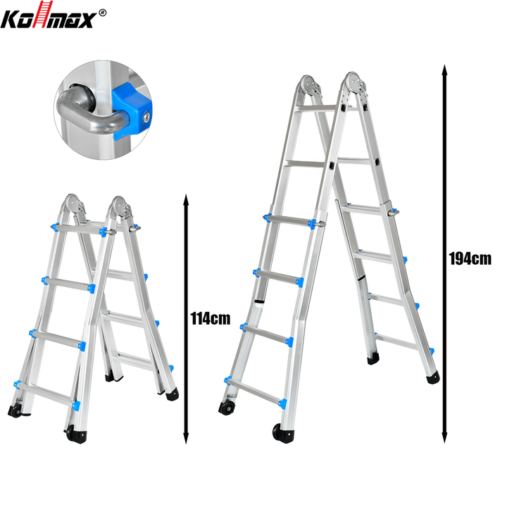 EN131 Custom Foldable Step Ladder Aluminium Ladder Multipurpose Aluminum Telescopic Ladders ...