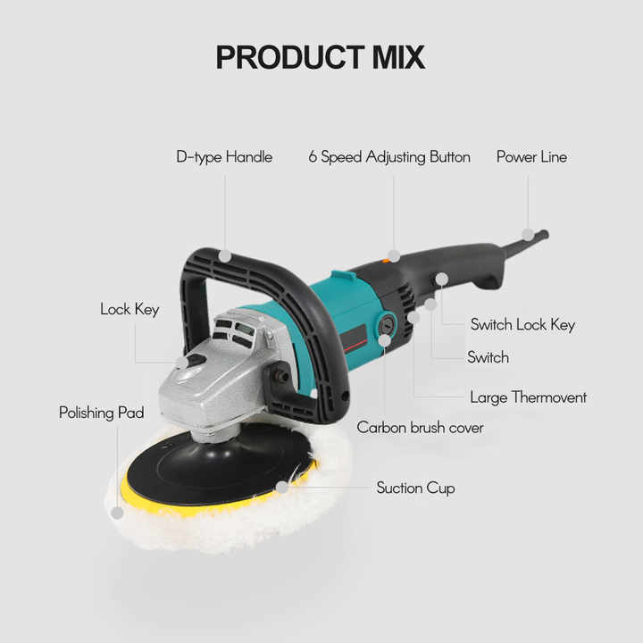 Hilda Industrial 6 Speed Mini Rotary Handle Electric Car Polisher