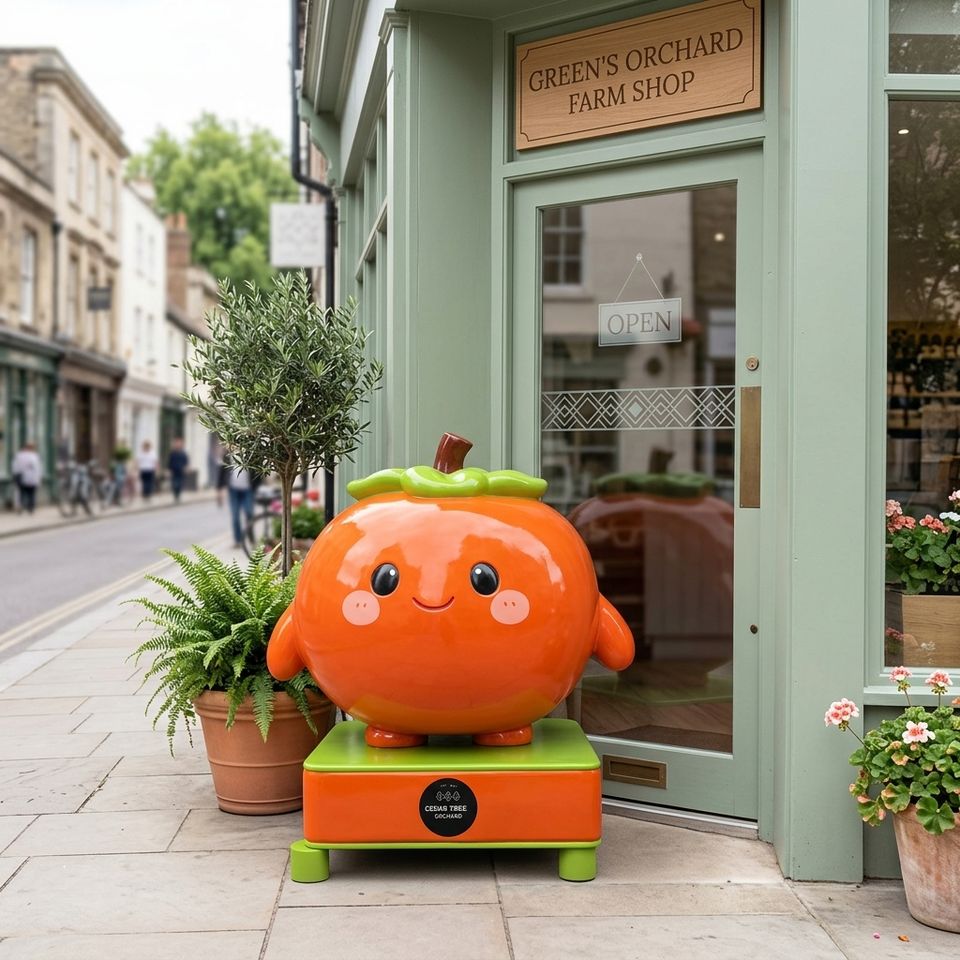 Creative Lifelike Fiberglass Persimmon Mascot Statue Custom Cartoon ...