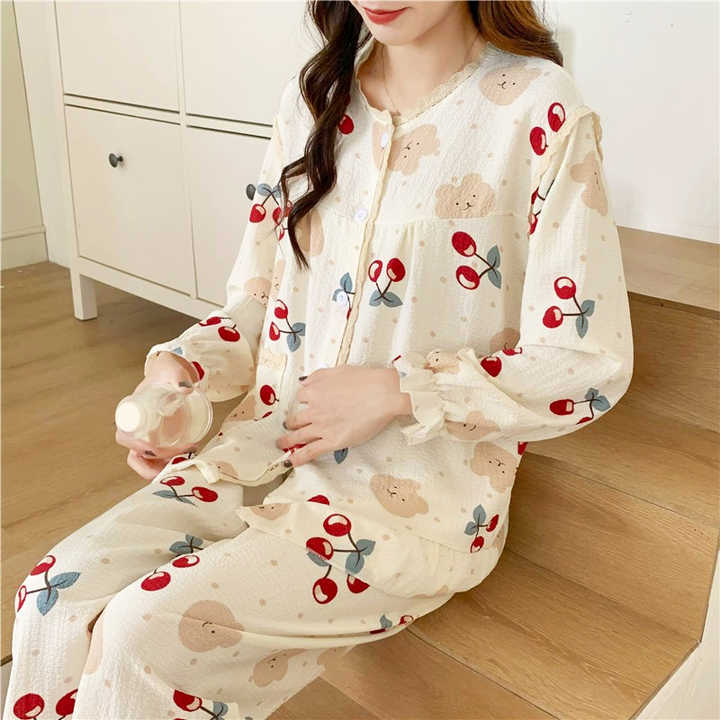 Comfy Pajamas for Women - Spring Long Sleeve Cardigan Sets