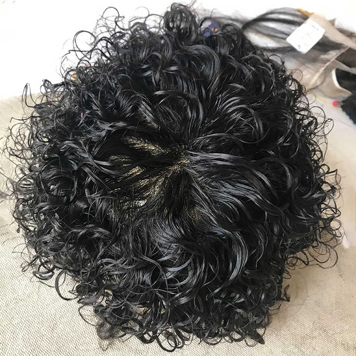 Custom Lace Base Curly Wave 100% Human Hair Prosthesis