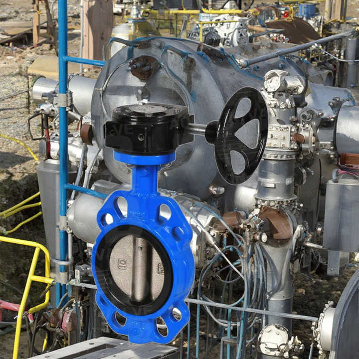 Manual Turbine Drive Wafer Butterfly Valve with Worm Gear General ...