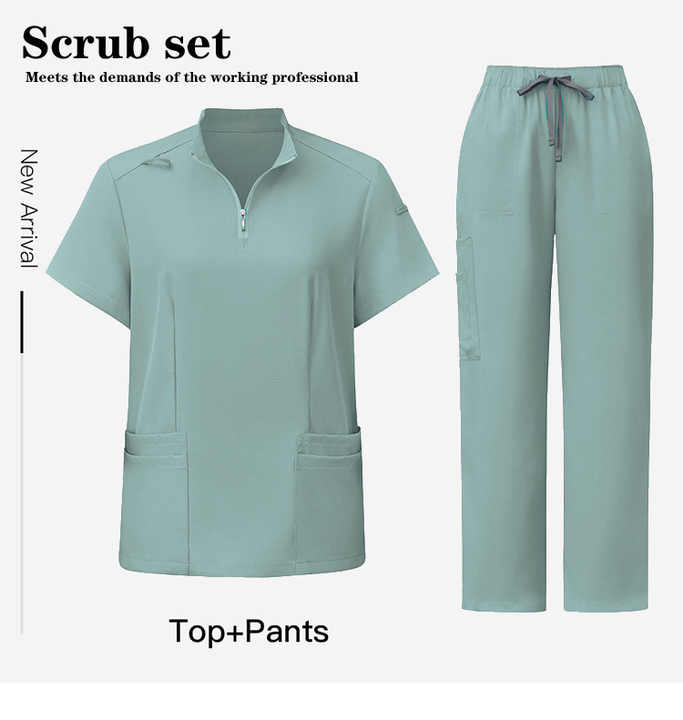 Summer Leisure Collar Surgery Hospital Nurse Work Clothes Beauty Salon ...