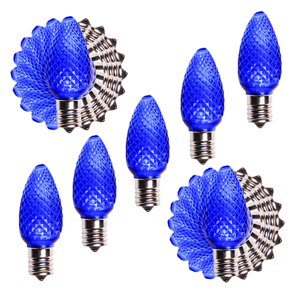 25 Pack Multi-Color C9 LED Replacement Bulbs E17 Socket Commercial ...