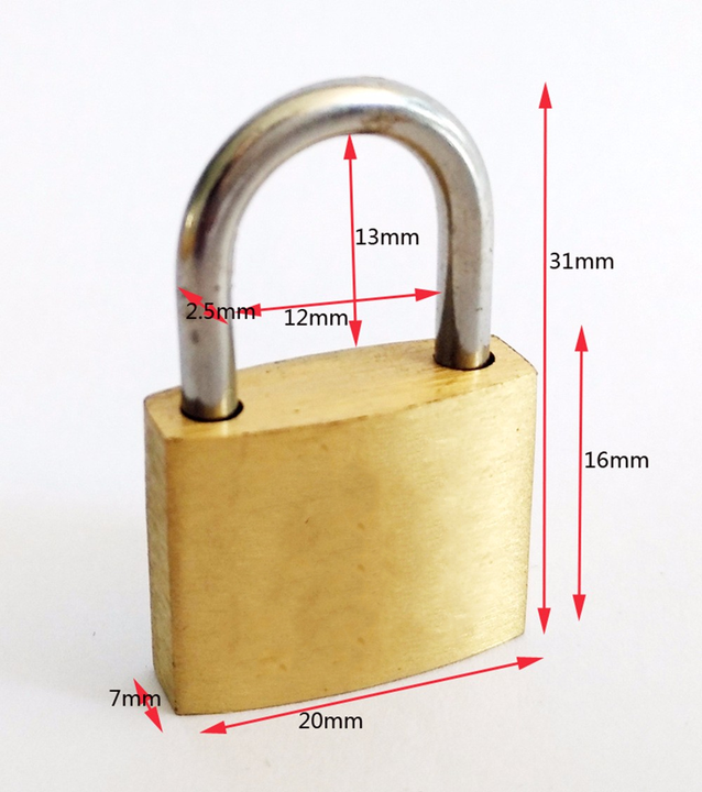Cheap Mini Gold Brass Padlock - 20MM with 3keys Custom Logo