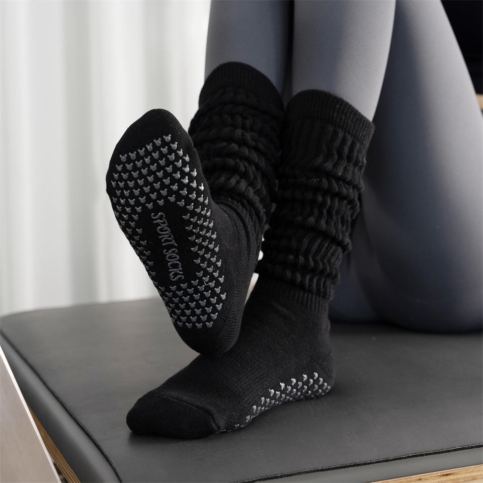 High Quality Custom Crew Knitted Cuff Slouchy Scrunch Anti-Slip Yoga ...