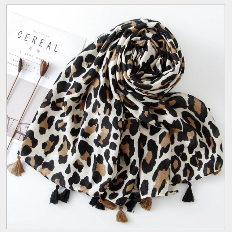 Verified Supplier Leopard Print Hijab Soft Cotton Modal Fabric ...