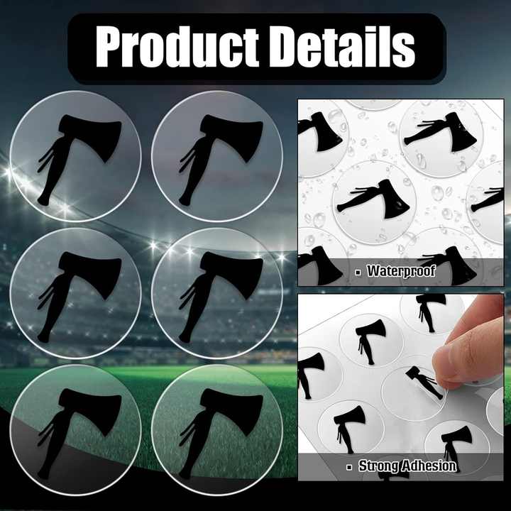 8 Sheets Football Helmet Stickers Hatchet Decals 1-1/8 Inch Self ...