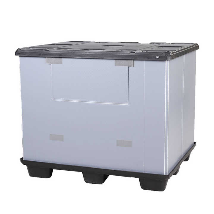 Folding Bulk Shipping Container Plastic Jump Bin With Lid Large ...
