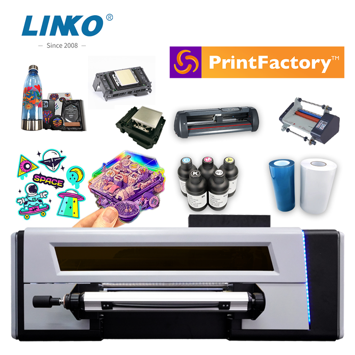 LINKO A2 All-In-One Automatic UV Ink Sticker Printer New Large Crystal ...