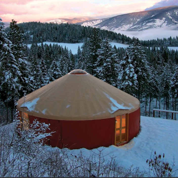 6M 8M 10M 12M Family Outdoor Glamping Cotton Yurt Teepee Tent