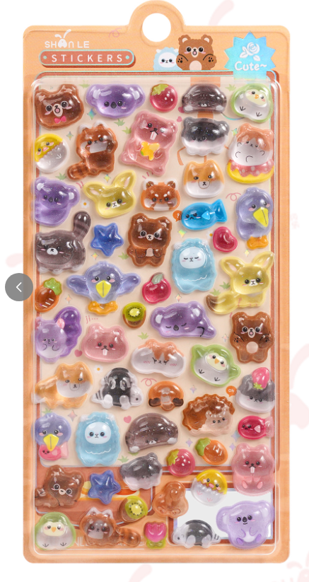 Instock Cute 3D Embossed Fun Stickers for Creative DIY
