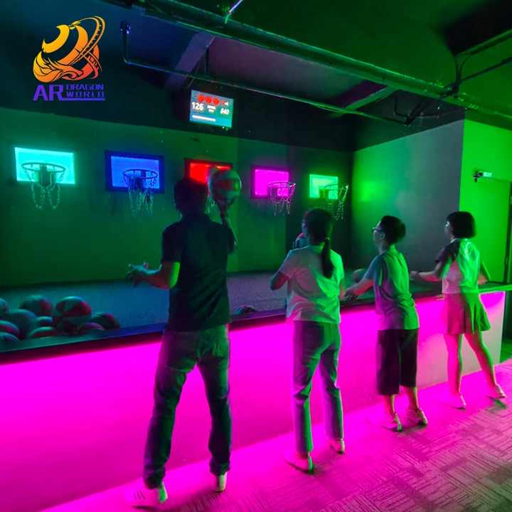 Indoor Interactive LED Basketball Game Hoops Amusement Park Team ...