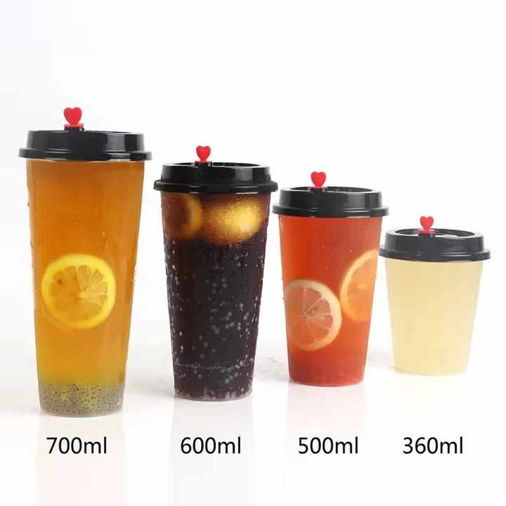 Wholesale Disposable Thick Smoothie Clear Frost Juice Bubble Boba Milk Tea Custom Logo Print PP ...