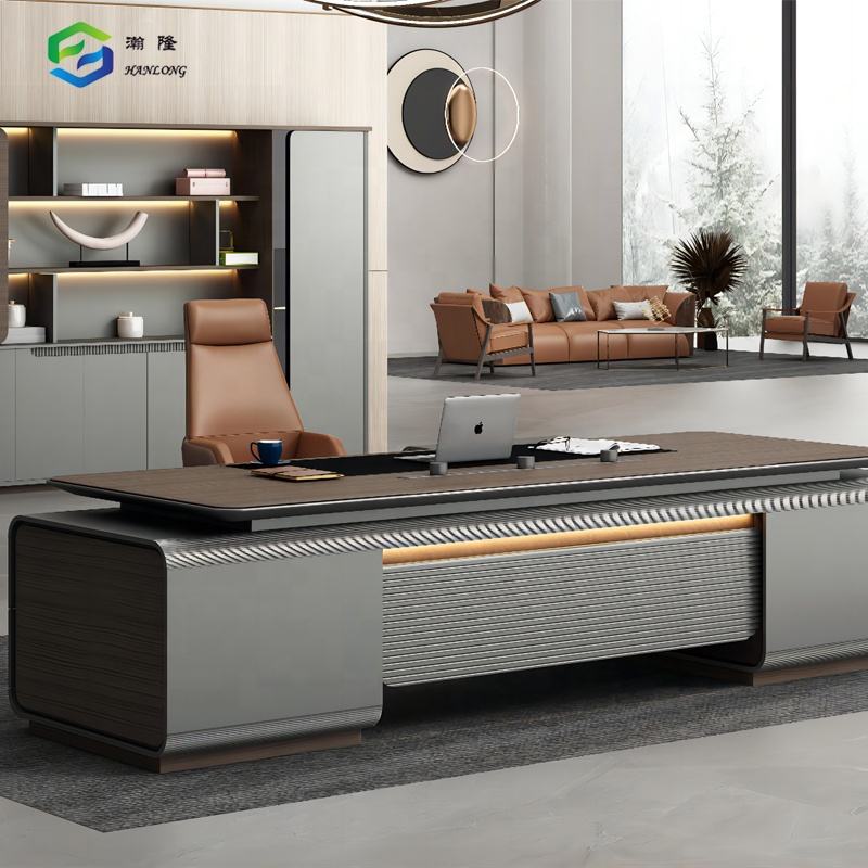 Luxury President Desk Modern Executive Table Set Large CEO Desk With ...