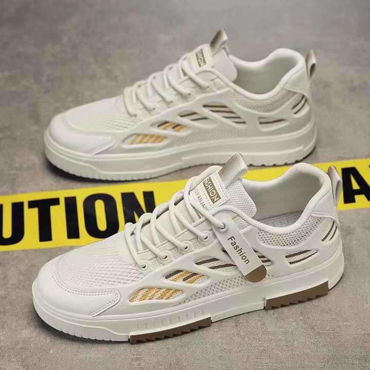 New Men's White Snickers Shoes New Trendy Versatile Casual Sports Thick ...