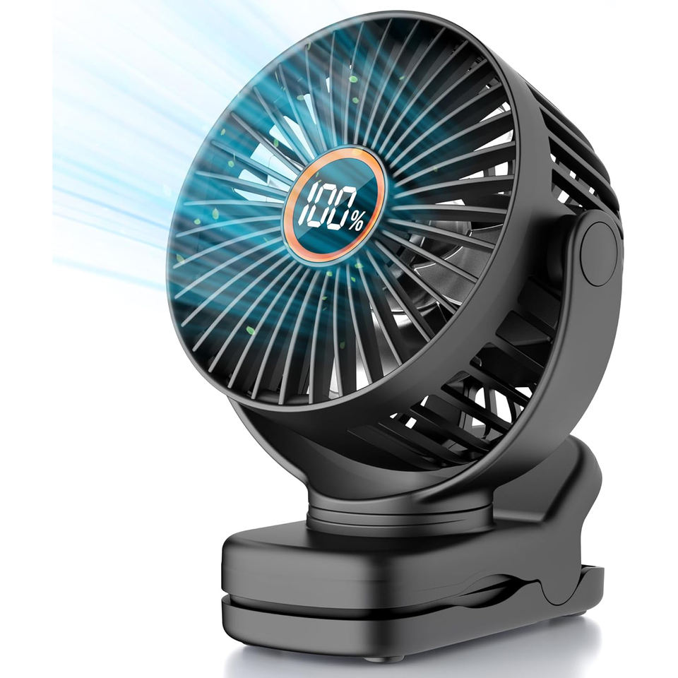 AC/DC Chargeable Shaking Head Handheld Fan New Rechargeable LED ...