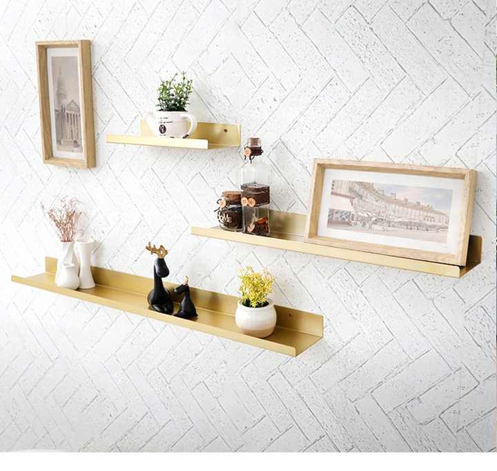 Nordic Wrought Iron Word Partition Wall Shelf for Living Room