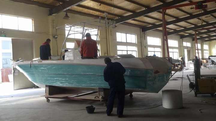 8.5m Ice Blue Fiberglass Fishing Boat with CE Certification
